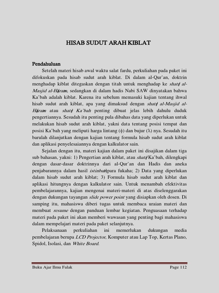 Modul 4 - Hisab Arah Sudut Kiblat | PDF