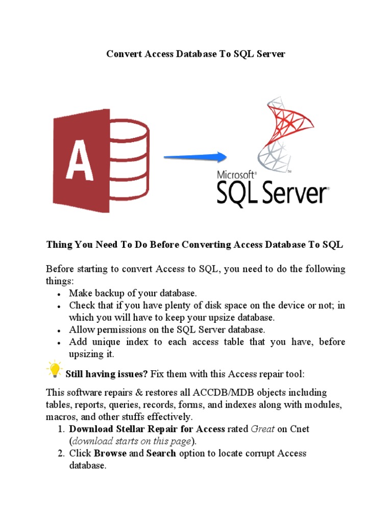 Convert Access to SQL | PDF | Microsoft Access | Databases