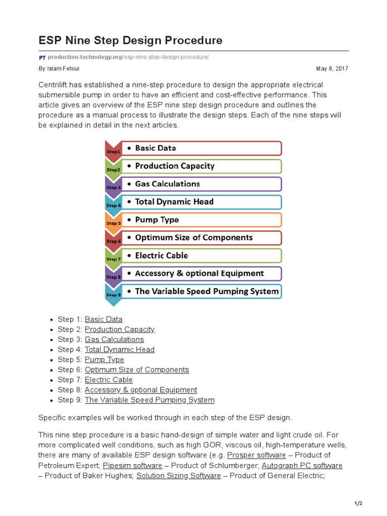 ESP Nine Step Design Procedure | PDF