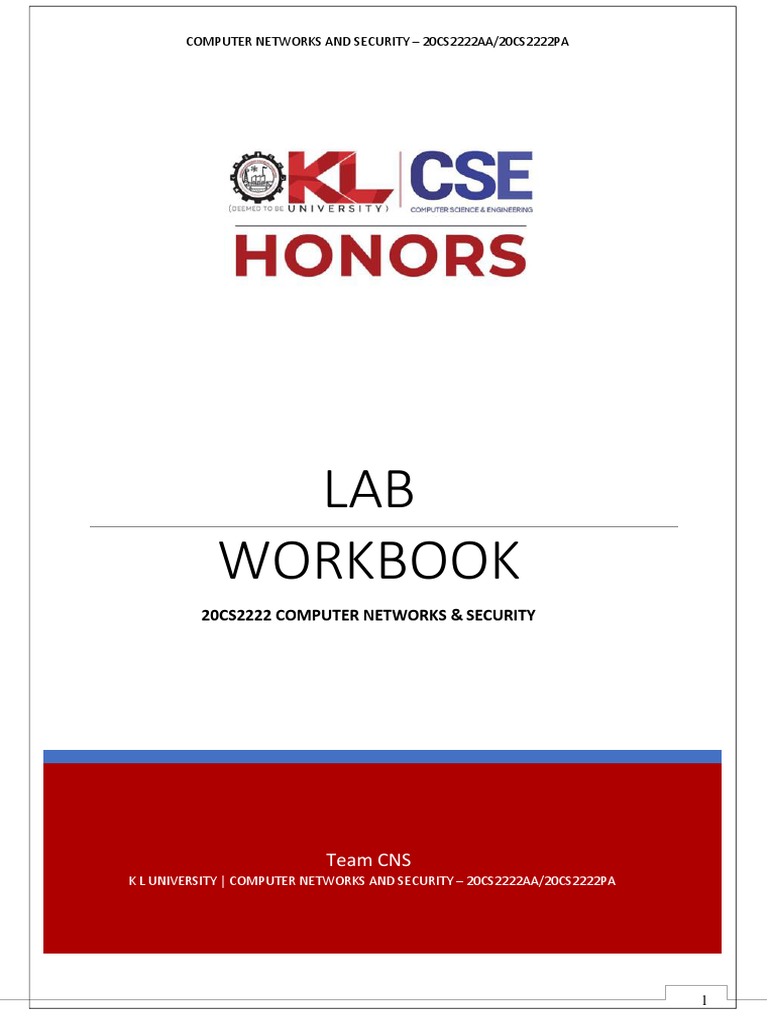 20cs2222aa Cns Lab Manual | PDF | Encryption | Error Detection And Correction