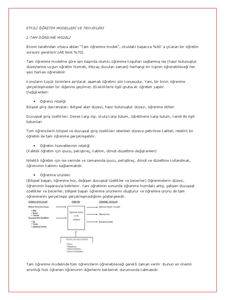 Ogrenme Ogretme Modelleri | PDF Ogrenme Ogretme Modelleri | PDF