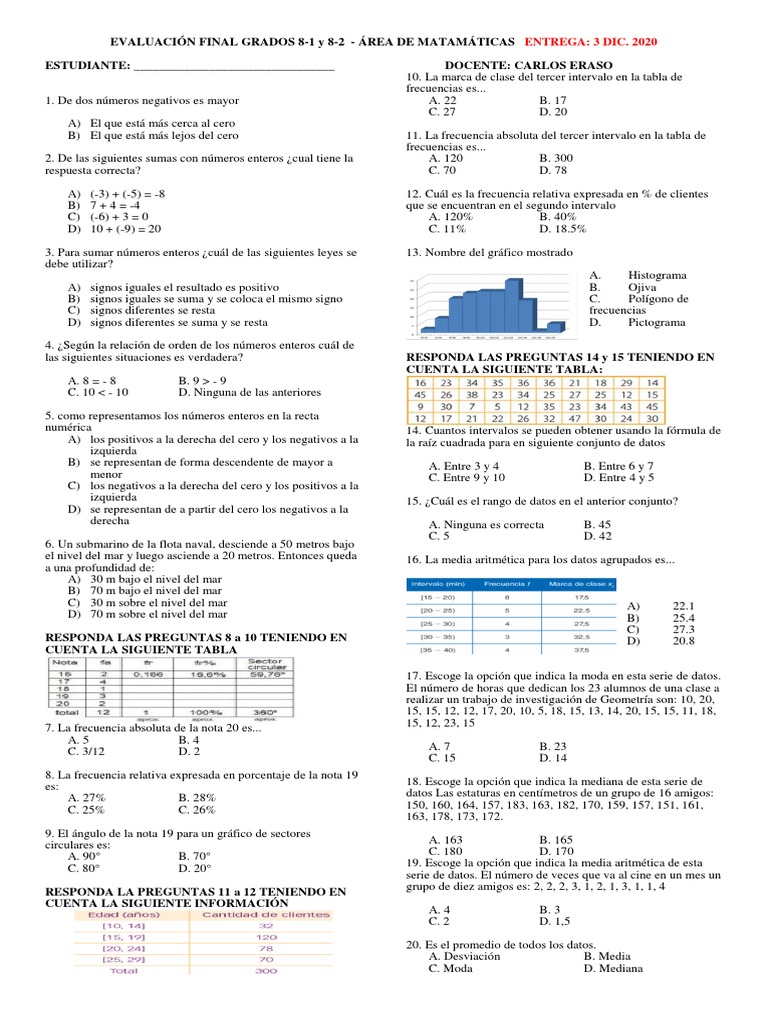 GRADO 8o | PDF | Álgebra abstracta | Matemática Elemental