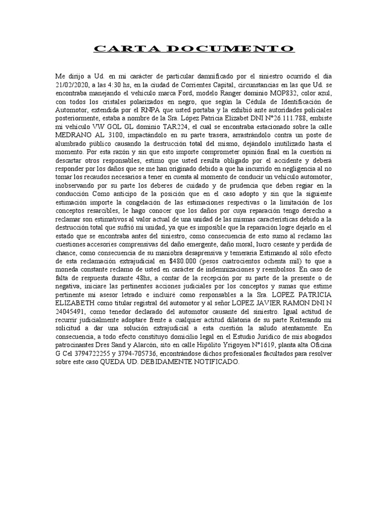 Modelos de Carta Documento | PDF