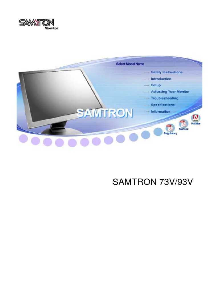 Samsung Samtron 73V | PDF | Computer Monitor | Display Resolution