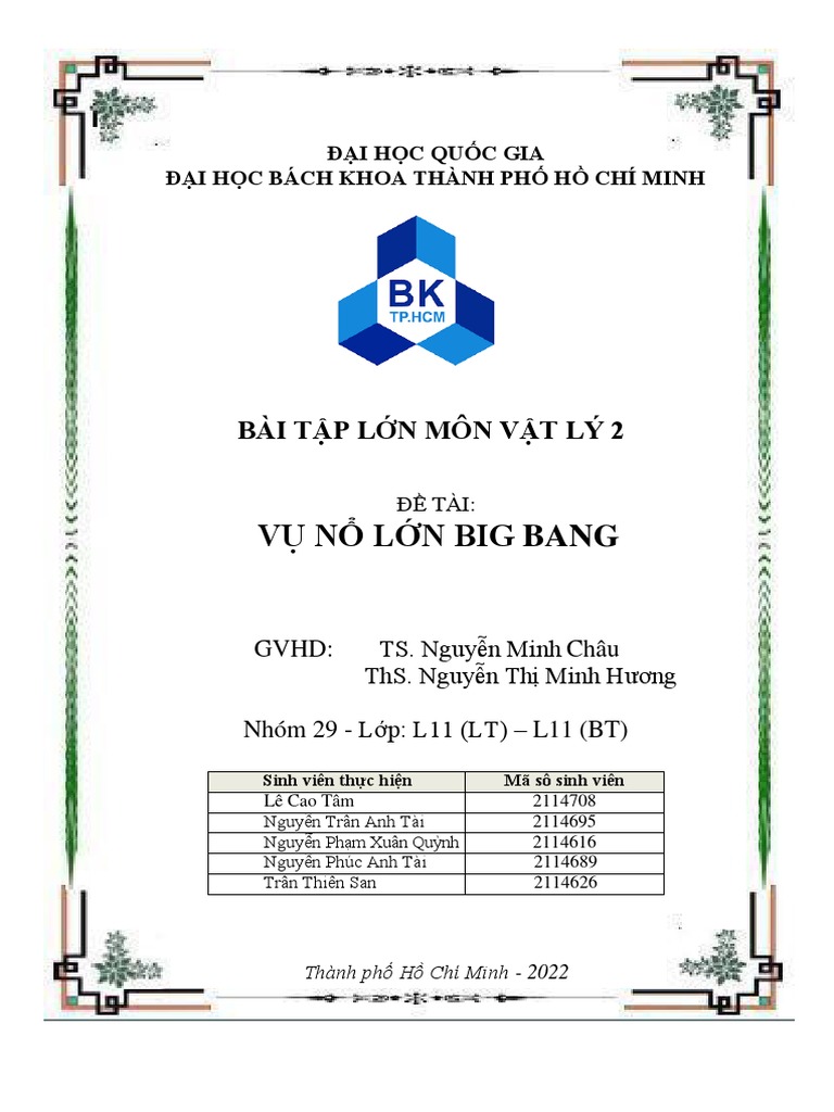 Btl Vật Lý 2 - l11 - Nhóm 29 | PDF