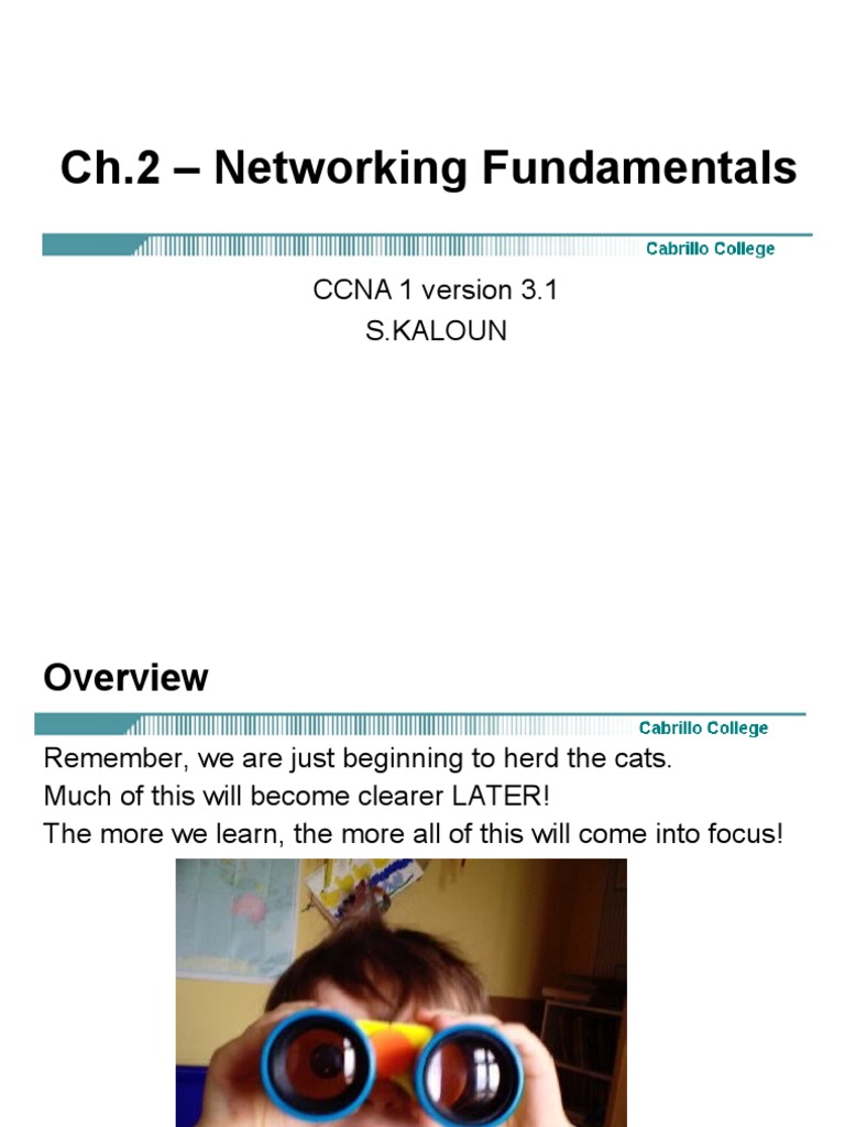 Ch.2 - Networking Fundamentals: CCNA 1 Version 3.1 S.Kaloun | PDF | Network Topology | Computer ...