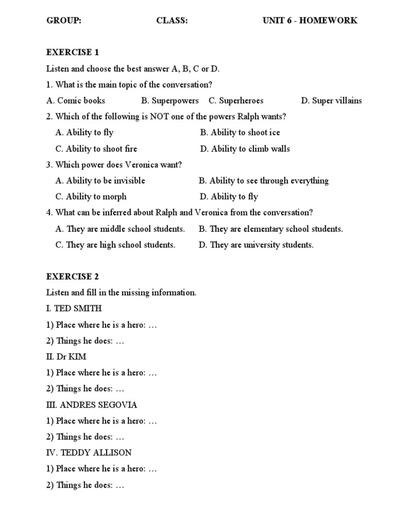 Homework - Unit 6 | PDF