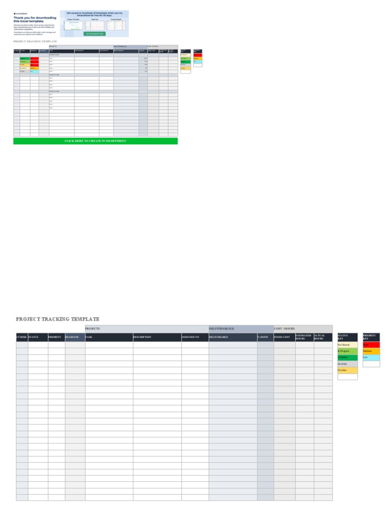Project tracking template with tasks, status, priority and more | PDF ...