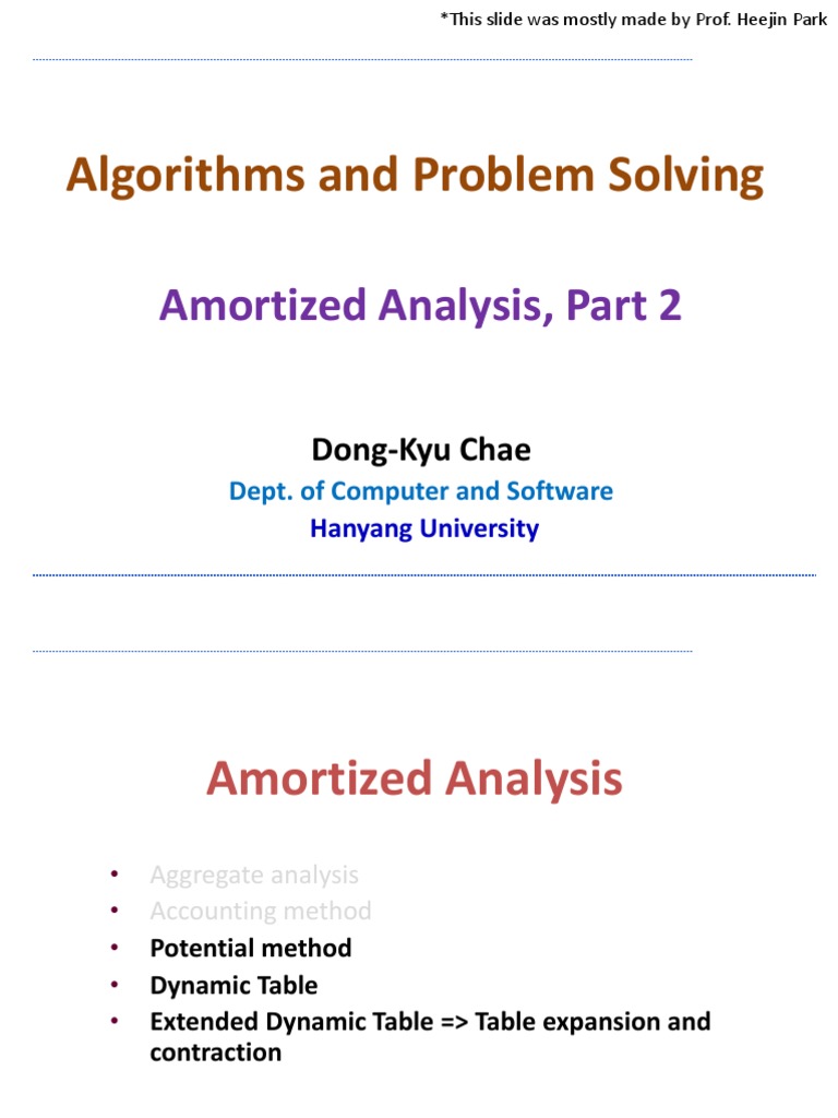 Amortized Analysis Part 2 Pdf Systems Theory Algorithms 
