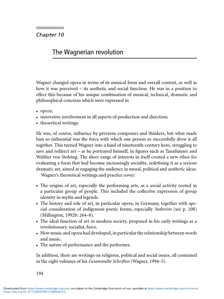 19th C Opera - Wagnerian - Revolution | PDF | Richard Wagner | Opera