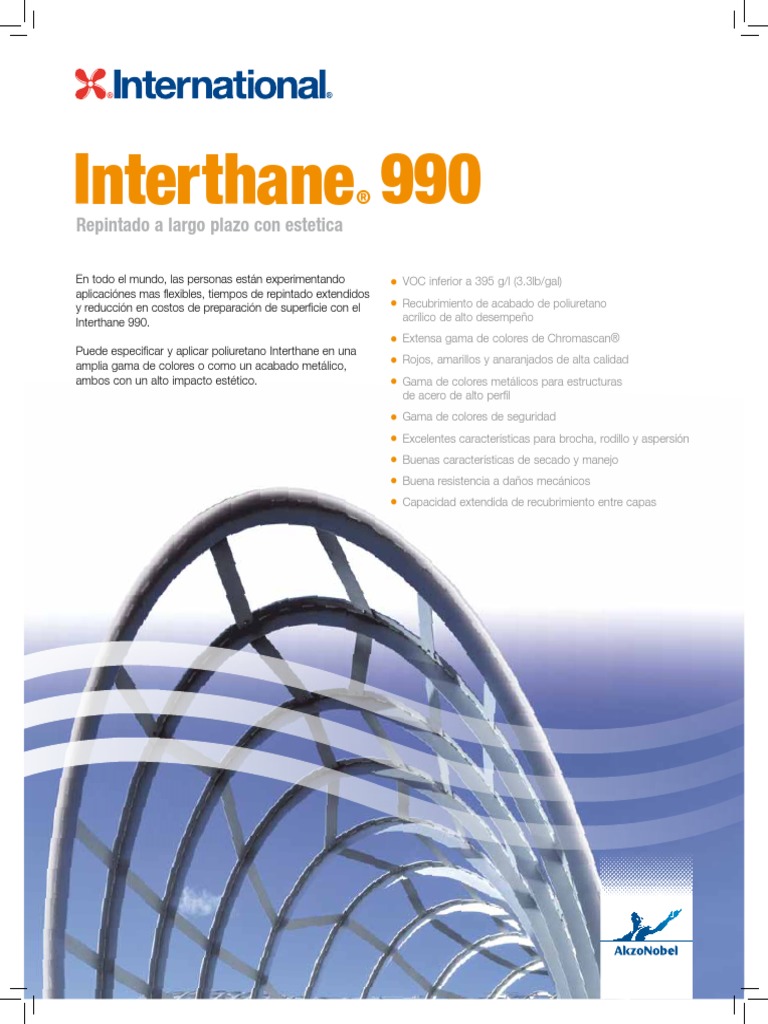 Brochure Interthane 990 | PDF | Poliuretano | Acero