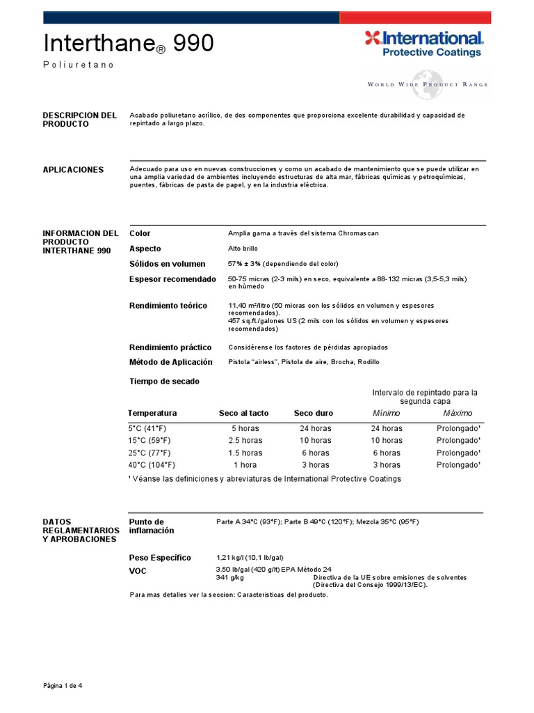 Interthane 990 PC | PDF | Color | Agua