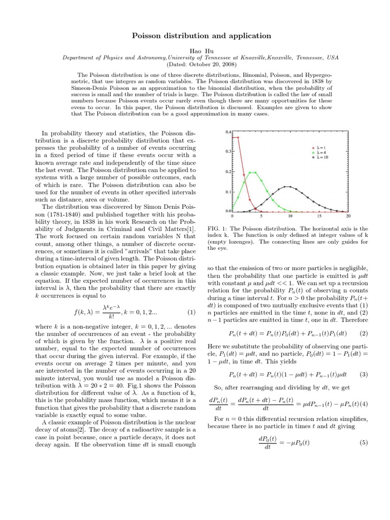 Poisson Distribution and Application | PDF | Teaching Mathematics ...