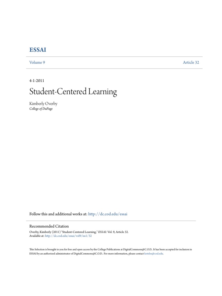 Student-Centered Learning | PDF | Teachers | Learning