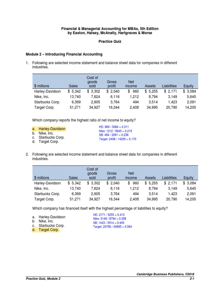 Financial & Managerial Accounting For Mbas, 5Th Edition by Easton, Halsey, Mcanally, Hartgraves ...