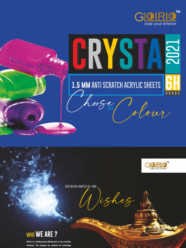 Gloirio Acrylic Laminates Catalogue | PDF | Sheet Metal | Plywood