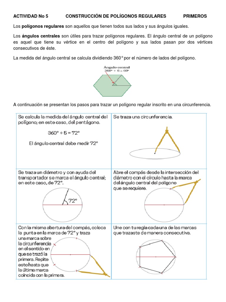 Construcción de Polígonos Regulares | PDF | Ángulo | Geometría euclidiana