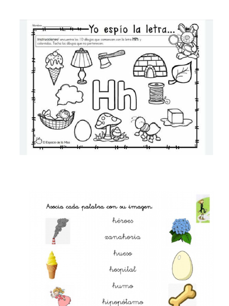 Actividades para La Letra H | PDF