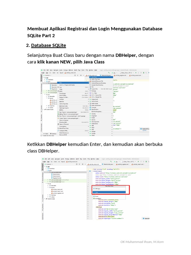 Membuat Aplikasi Registrasi Dan Login Menggunakan Database SQLite Part ...