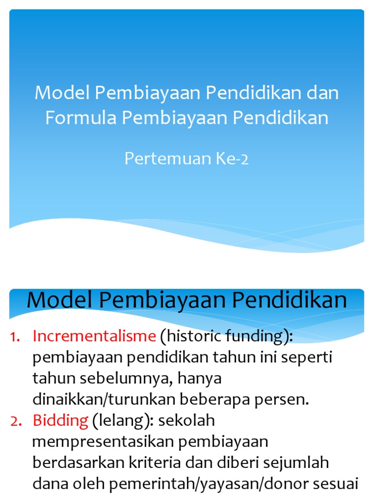 Model Pembiyaan Dan Formula Funding-1 | PDF