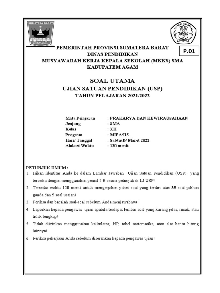 02 Cover Soal P.01 | PDF
