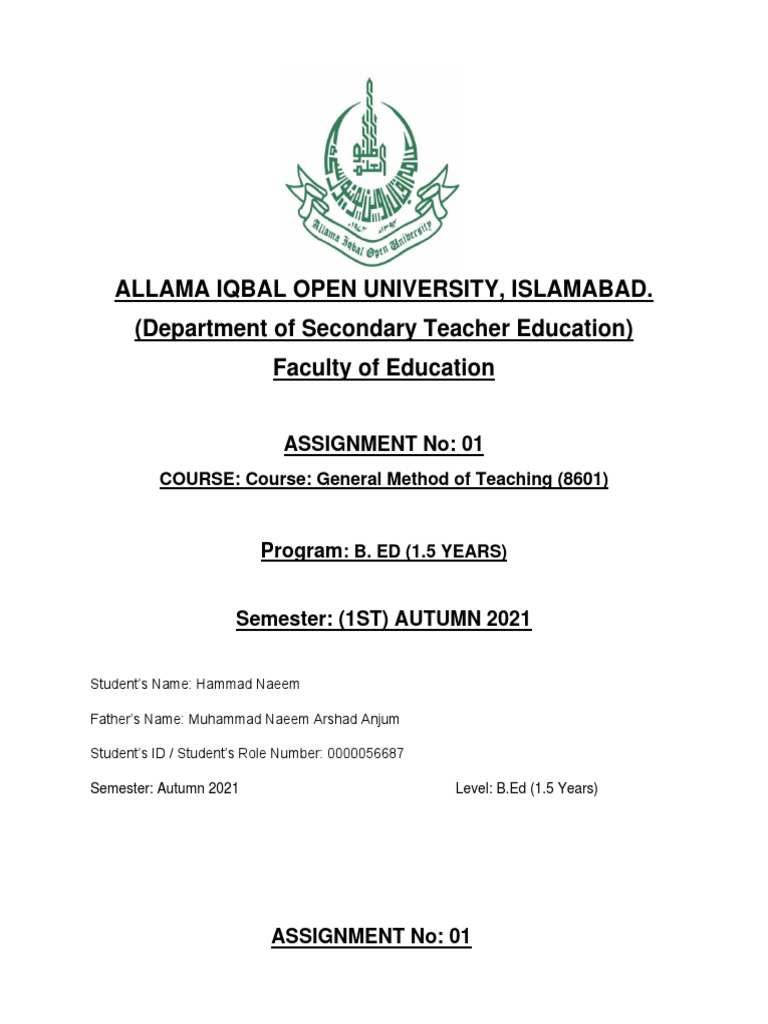 8601 Assignment 1 | PDF