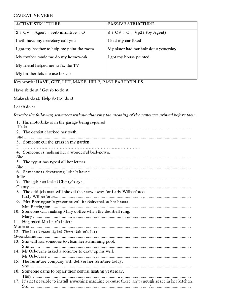 Causative Verb | PDF