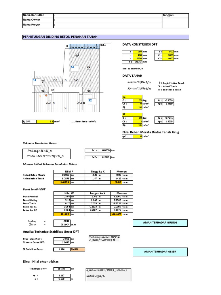 Perhitungan DPT Beton v3 | PDF