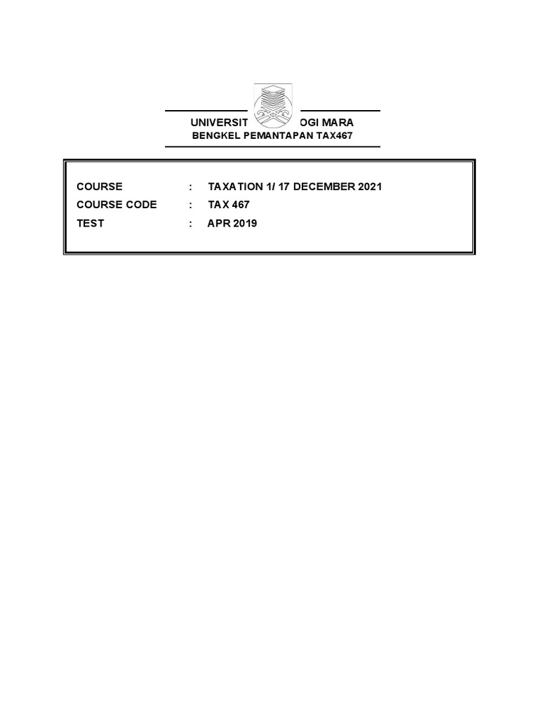 Tax467 Workshop Solutions Overview | PDF | Government | Taxation