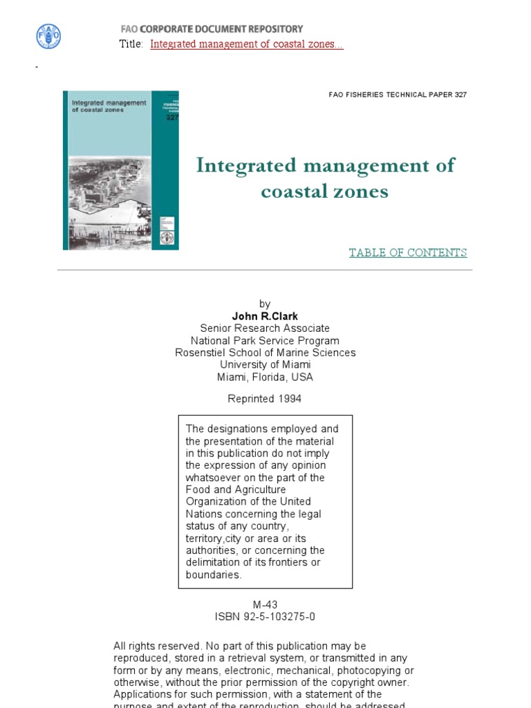 Integrated Management of Coastal Zones | PDF | Coast | Sustainability