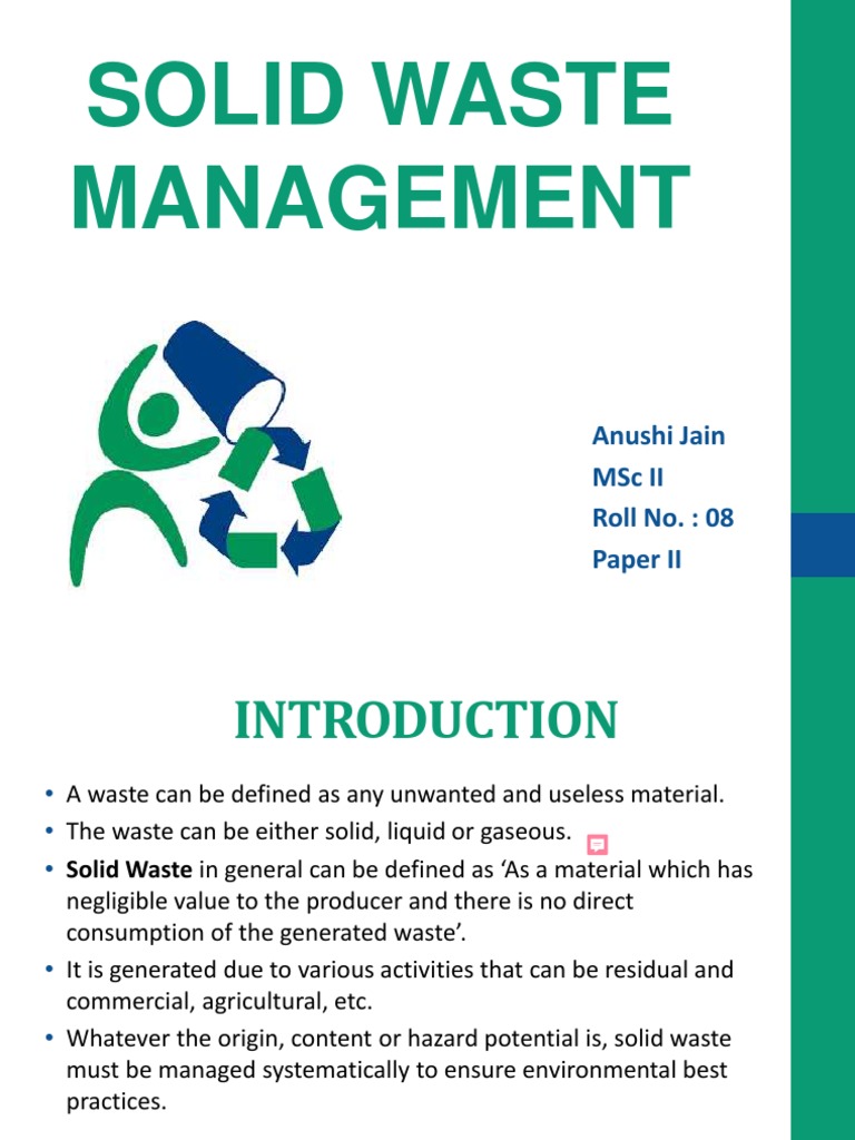 Solid Waste Management Overview | PDF | Waste Management | Waste