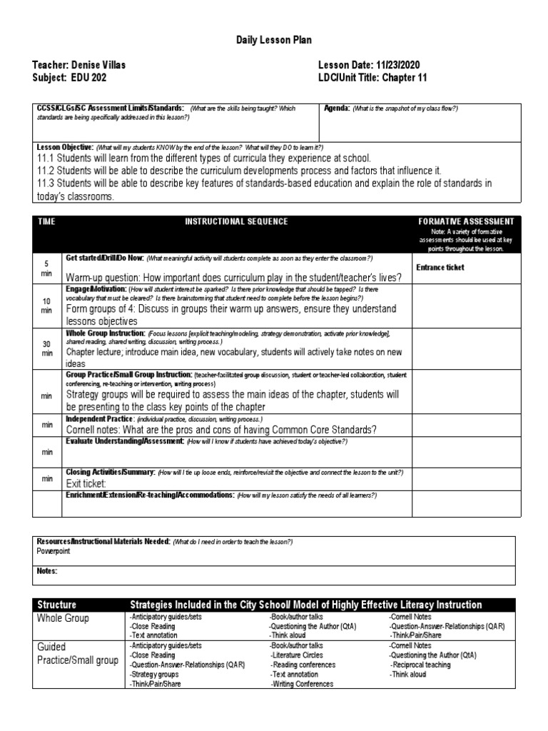 Annotated-Lesson 20plan 20template-Updated-1 | PDF | Curriculum ...