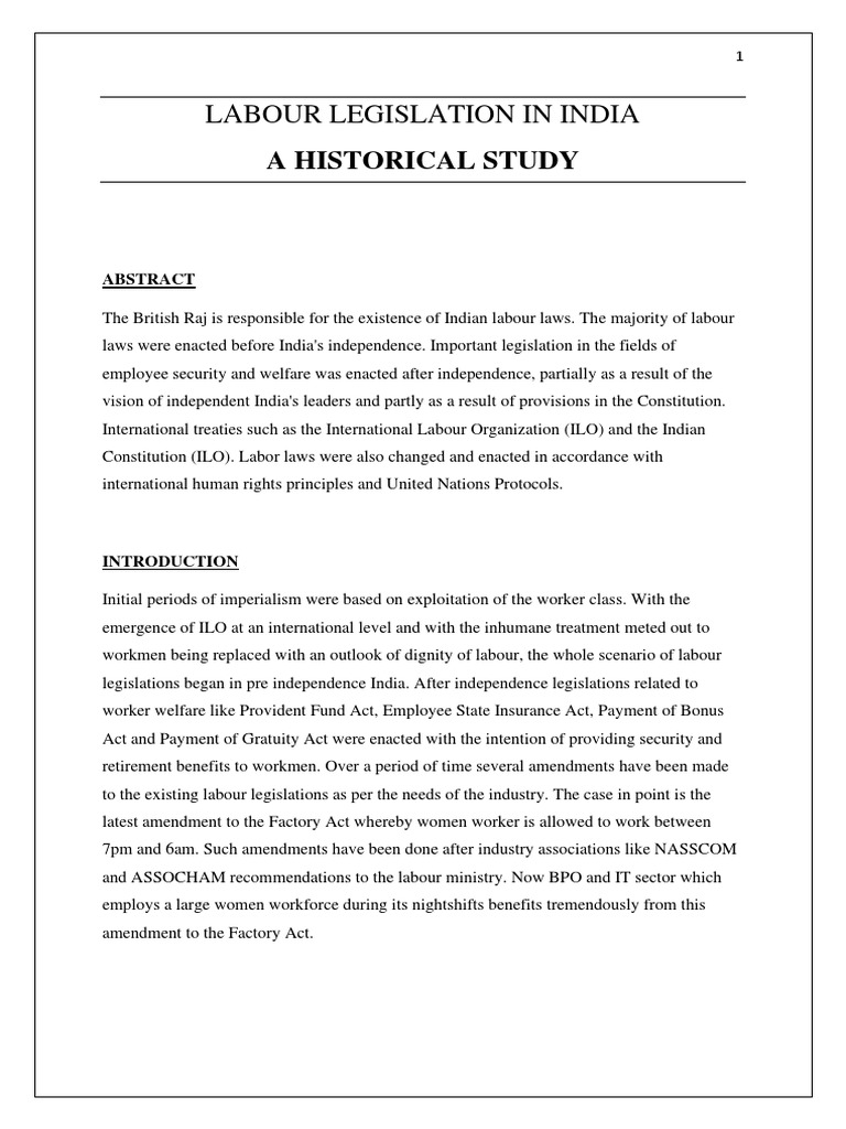 History of Labour Law | PDF