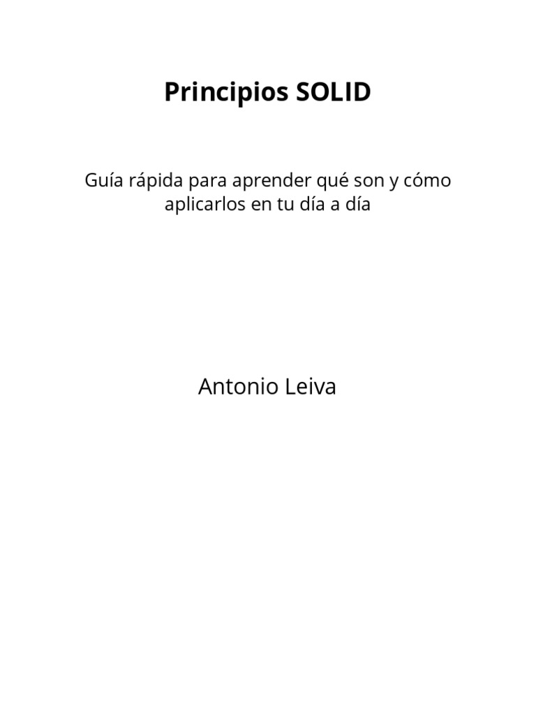 Principios SOLID | PDF | Software | Herencia (Programación Orientada a ...