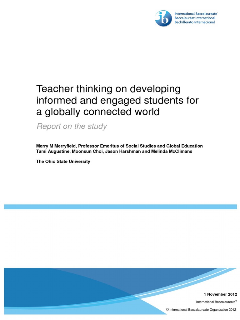 Teacher Thinking On Developing Informed and Engaged Students For A Globally Connected World ...