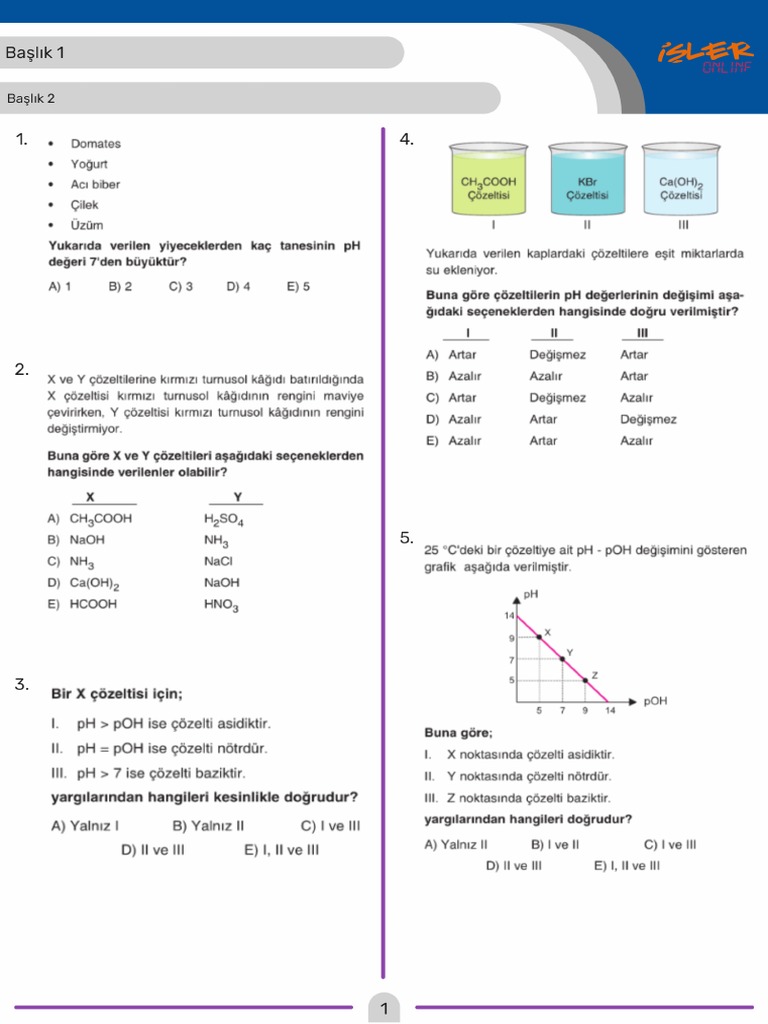 Asi̇t Baz Testi̇ Tyt | PDF