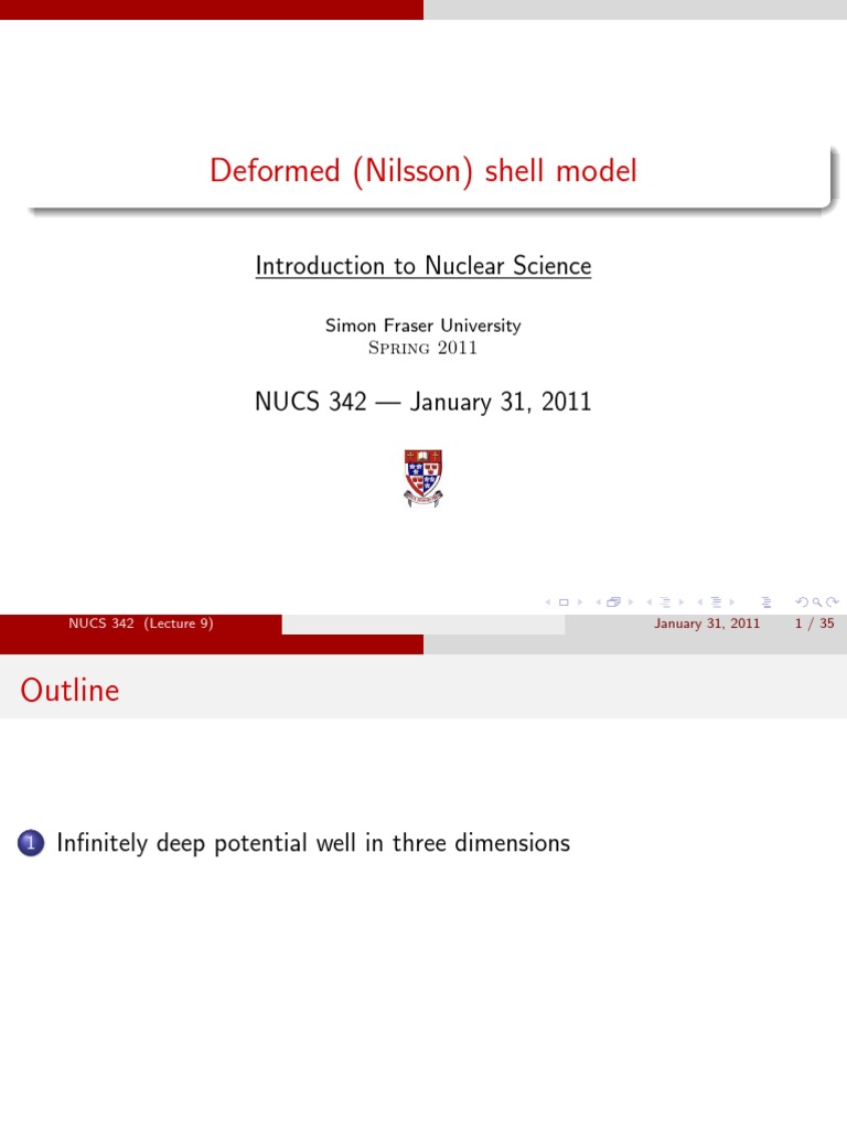 Nillson Model | PDF | Atomic Nucleus | Physics