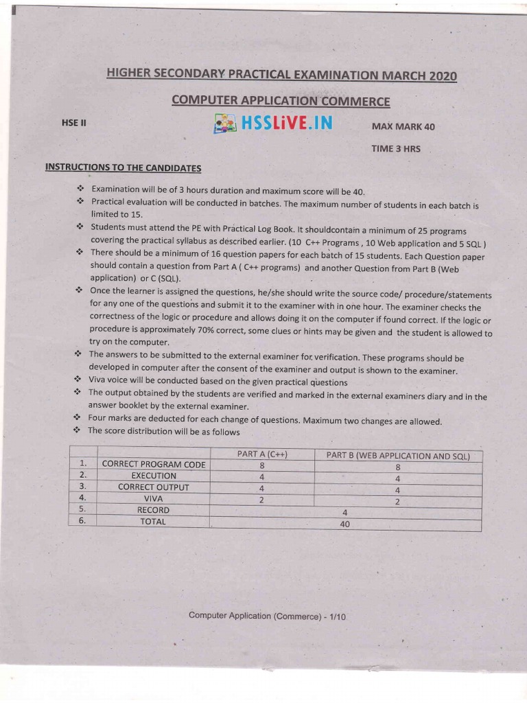 Hsslive Practical QN 2020 Comp App Commerce Signed | PDF | World Wide ...