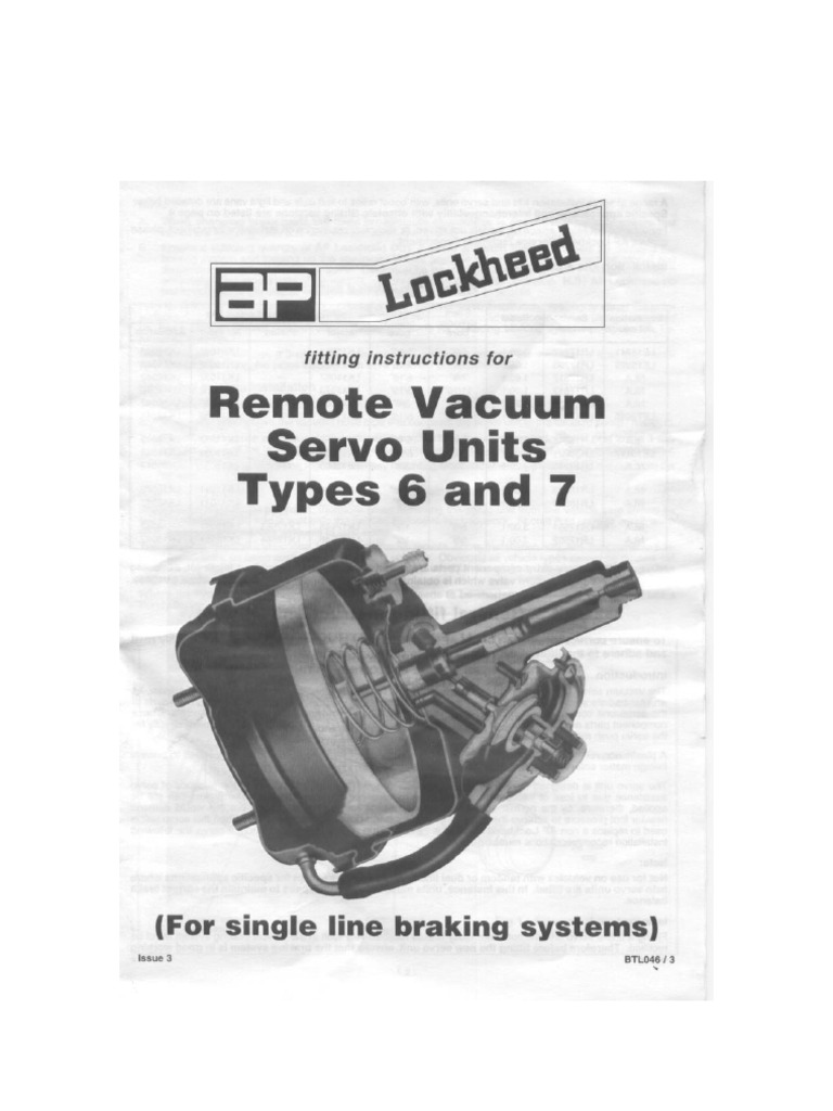 AP Lockheed Remote Servo Manual | PDF | Brake | Vehicles