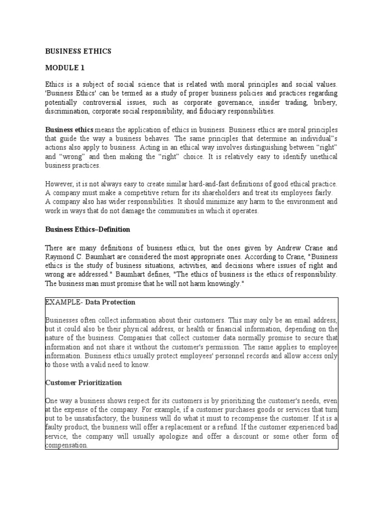 Business Ethics Notes | PDF | Corporate Social Responsibility ...