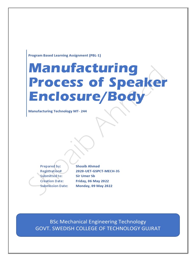 Speaker Manufacturing Process Overview | PDF | Loudspeaker | Sound ...