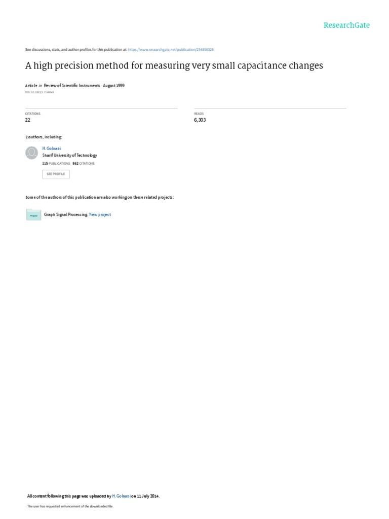A High Precision Method For Measuring Very Small Capacitance Changes ...