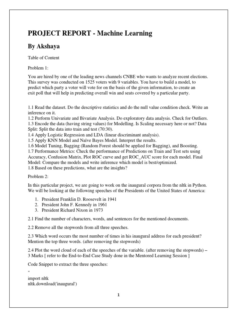 Machine Learning Project Report: Predicting Voter Preferences Through ...