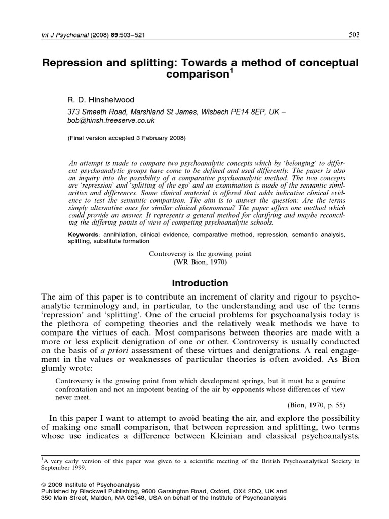 Teorie Clivaj | PDF | Psychoanalysis | Sigmund Freud