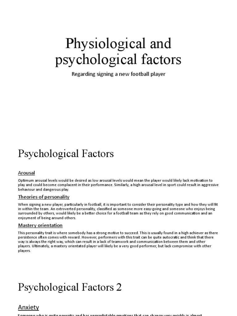 Physiological and Psychological Factors | PDF | Flexibility (Anatomy ...