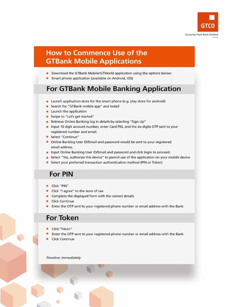 How To Start Using GTBank Mobile App 1 | PDF