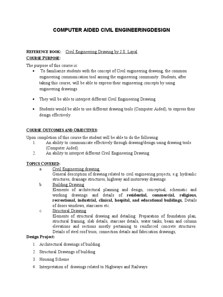 AutoCAD Course Outline | PDF | Engineering | Drawing