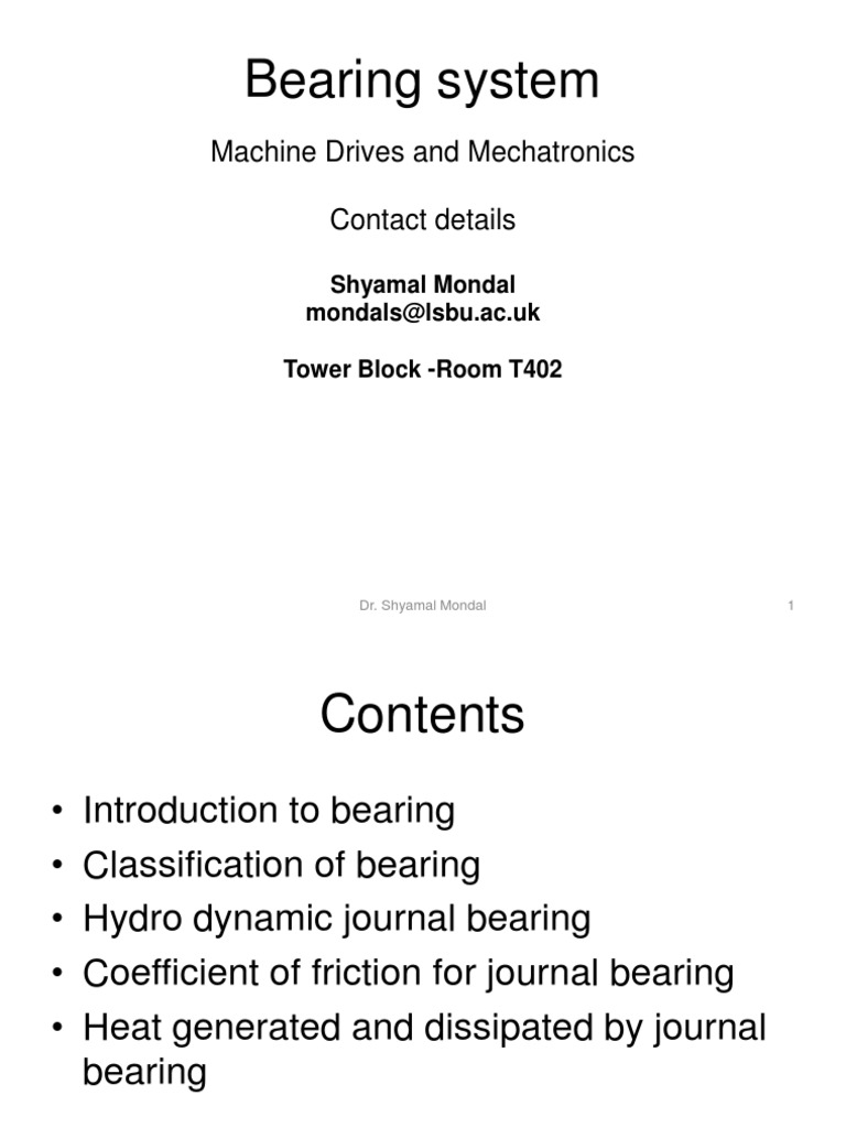 Introduction Bearing | PDF | Bearing (Mechanical) | Friction