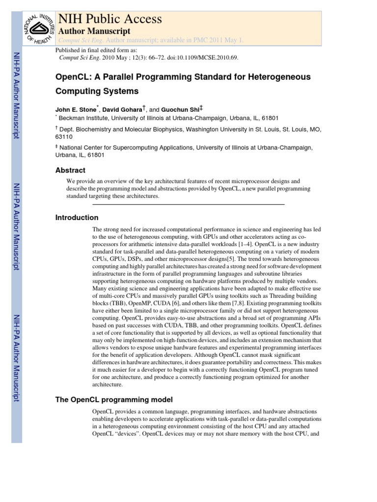 OpenCL A Parallel Programming Standart For Heterogeneous | PDF ... OpenCL A Parallel Programming Standart For Heterogeneous | PDF ...