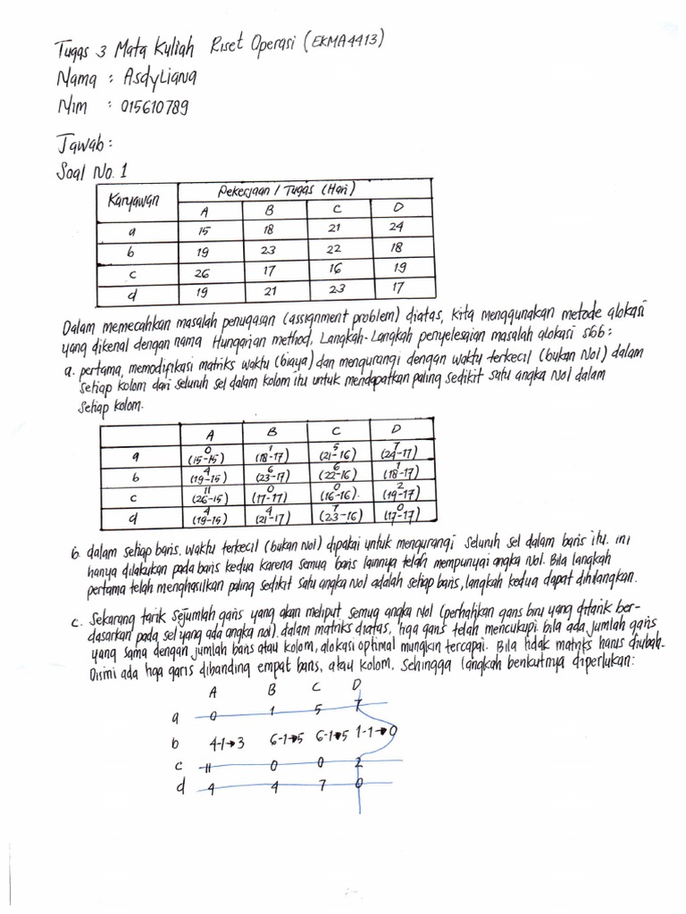 Tugas 3 Mata Kuliah Riset Operasi | PDF